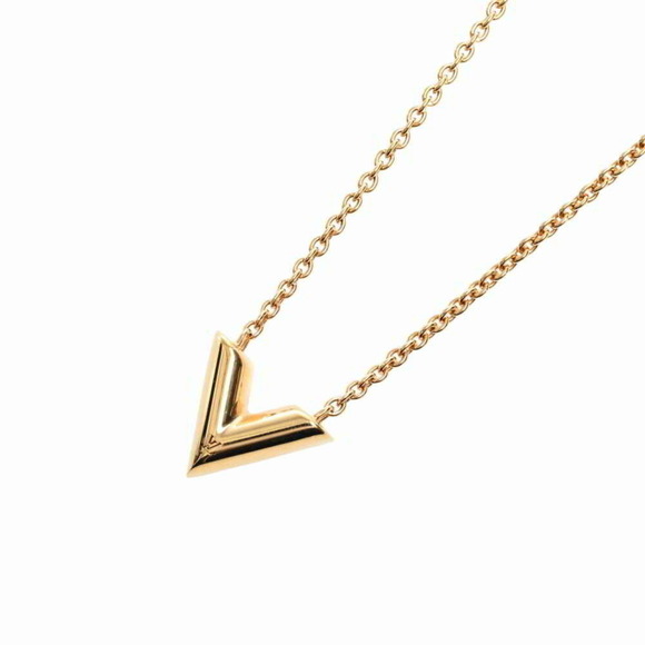 Louis Vuitton | Jewelry | Louis Vuitton Essential V Necklace Gold Metal ...